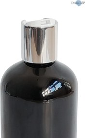 Dávkovač na mýdlo 300 ml černý s bílo-stříbrným DISC TOP BELA