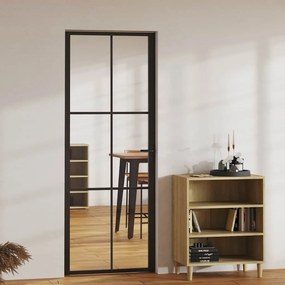 Interiérové dveře ESG sklo a hliník 76 x 201,5 cm černé 151202