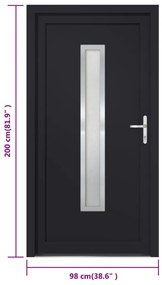 Vchodové dveře antracitové 98 x 200 cm PVC,  3187905