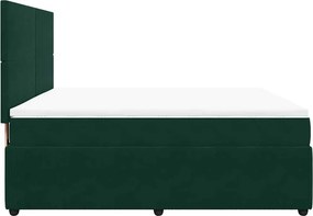 Box spring postel s matrací tmavě zelená 180x200 cm samet 3292403