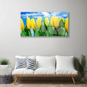 Obraz na skle Tulipány Květiny 100x50 cm