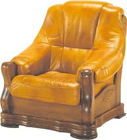 Casarredo - Komfort nábytek Rustikální křeslo BOHUMILA kůže | potah: kůže Cappuccino,barva: moření 01 bílá