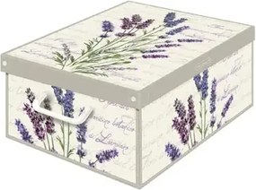 Lavatelli parfémovaný úložný box s víkem L Levandule / Pevný karton /