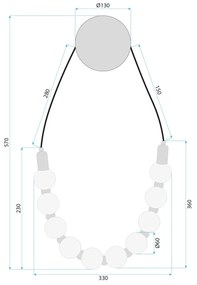 Toolight Nástěnné LED osvětlení Necklase G026-CP černé