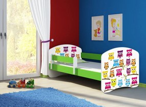 Dětská postel - Sovičky 2 160x80 cm zelená