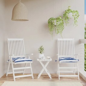vidaXL Podušky na židli 2 ks 40 x 40 x 7 cm látka oxford [314863] Barva: Modro-bílá