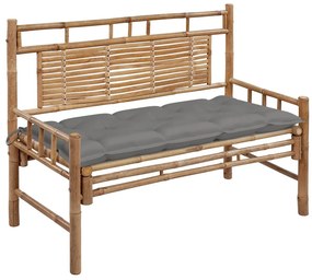 Zahradní lavice s poduškou 120 cm bambus 3063892