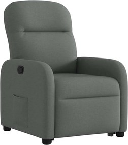 Zvedací polohovací křeslo tmavě šedé textil 3302973