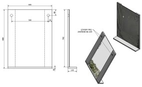 Aqualine - Zrcadlo BETA 60x80 cm bílá