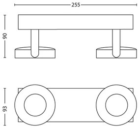 Philips 53172/31/16- LED Stmívatelné svítidlo MYLIVING CLOCKWORK 2xLED/4,5W/230V