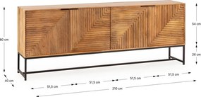 Komoda z mangového dřeva v přírodní barvě 210x80x40 cm Nereida – MOME