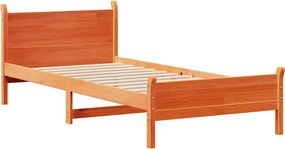 Postel bez matrace voskově hnědá 100 x 200 cm masivní borovice 3309778