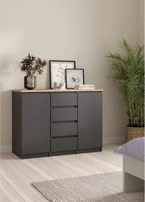 Tmavě šedá komoda 121x91x50 cm Naia – Tvilum