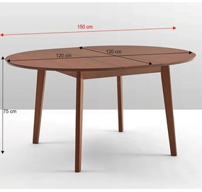 Kondela Jídelní stůl, rozkládací, buk merlot, průměr 120 cm, ALTON