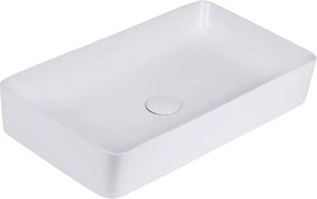 UPTrend Obdélníkové keramické umyvadlo na desku ATHENA TR41206, bílá lesk