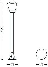 Philips 15383/31/16 - Venkovní lampa MYGARDEN CREEK 1xE27/60W/230V IP44