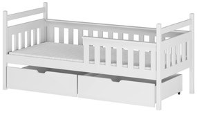 Dětská postel 90 cm Emelda (s roštem a úl. prostorem) (bílá). 1012937
