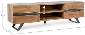 BIZZOTTO tv stolek ARON 190x56 cm
