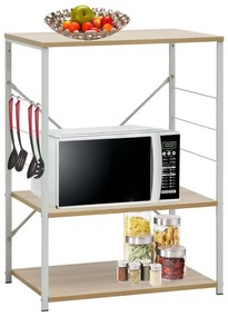 Skříňka na mikrovlnku bílá a dub 60 x 39,6 x 79,5 cm kompozit 288237