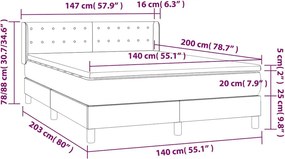 Box spring postel s matrací růžová 140x200 cm samet 3131206