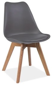 Jídelní židle KRIS, 49x83x43, šedá/dub