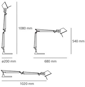 Artemide Tolomeo Mini stolní lampa s nohou 2700K