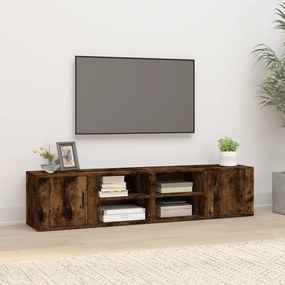 TV skříňky 2 ks kouřový dub 80 x 31,5 x 36 cm kompozitní dřevo - Default Title