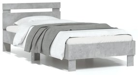 Rám postele s čelem betonově šedý 75 x 190 cm kompozitní dřevo - Default Title