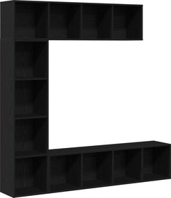 Knihovna 12 úrovní 3 ks 36 x 30 x 143 cm Kompozitní dřevo 3333046