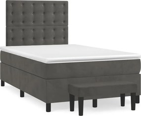 Box spring postel s matrací tmavě šedá 120 x 200 cm samet 3138074