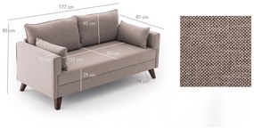 Designová sedačka Marisela 177 cm krémová