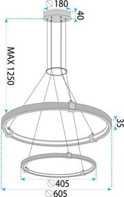 Toolight Toolight, LED stropní osvětlení, 60W, 3000K, LHJ037-CP2, zlatá, OSW-50017