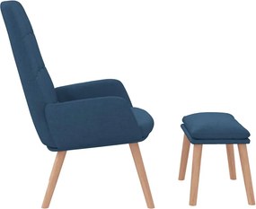 Relaxační křeslo s podnožkou modré textil 3315152
