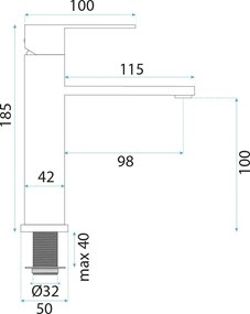 Umyvadlová baterie REA ARCOS nízká, zlatá kartáčovaná