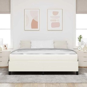 Rám postele s matrací Krémová 180 x 200 cm textil 3399137