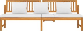 vidaxL Válenda s krémovou poduškou 200 x 60 x 75 cm masivní akácie 312144