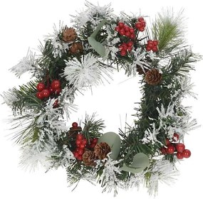 Vánoční věnec s vánočními bobulemi a námrazou 30 cm