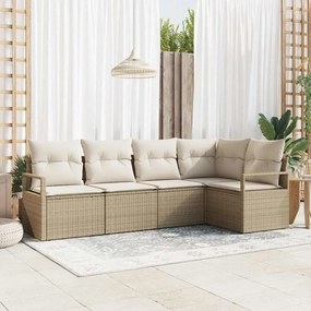 Set pohovek 5 ks Béžová polyratan 3346381