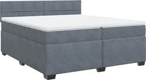 Box spring postel s matrací tmavě šedá 200x200 cm samet 3288703