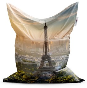 Sablio Sedací vak Classic Paříž Eifellova věž Skyline - 150x100 cm