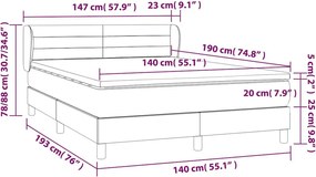 Box spring postel s matrací světle šedá 140 x 190 cm textil 3126877