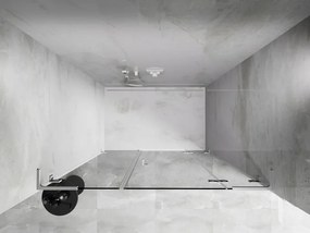 Mexen Lunar L, pravé otočné sprchové dveře 145 cm, 8mm čiré sklo, bílý profil, 834SL-145-050-20-00-P