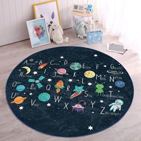 Tmavě modrý dětský koberec ø 120 cm Comfort – Mila Home