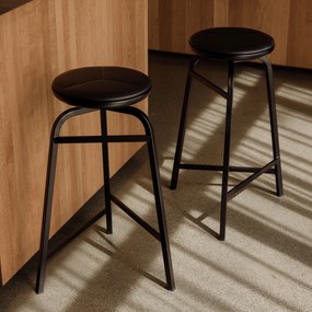 NORTHERN Barová židle Treble Stool, White / Light Oak, Leather