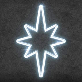 Easy Fix 2D LED světelná hvězda na vrchol stromu, 80 × 120 cm, ledově bílá, hliník