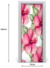Samolepící fototapeta na dveře tropické květiny 75x205 cm