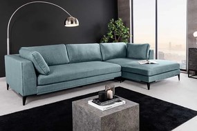 Designová rohová sedačka Sashanique 313 cm petrolejový samet - pravá