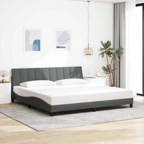 Rám postele bez matrace Hanko tmavě šedý 200 x 200 cm textil 3310413