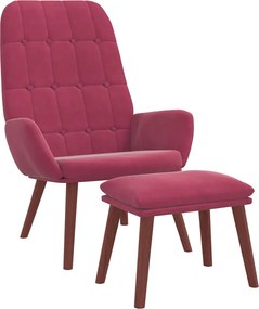 Relaxační křeslo s podnožkou vínové samet 3315143