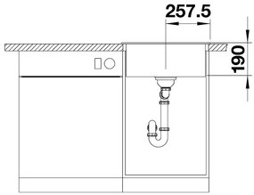 Blanco Dalago 5, silgranitový dřez 515x510x190 mm, 1-komorový, antracitová, BLA-518521